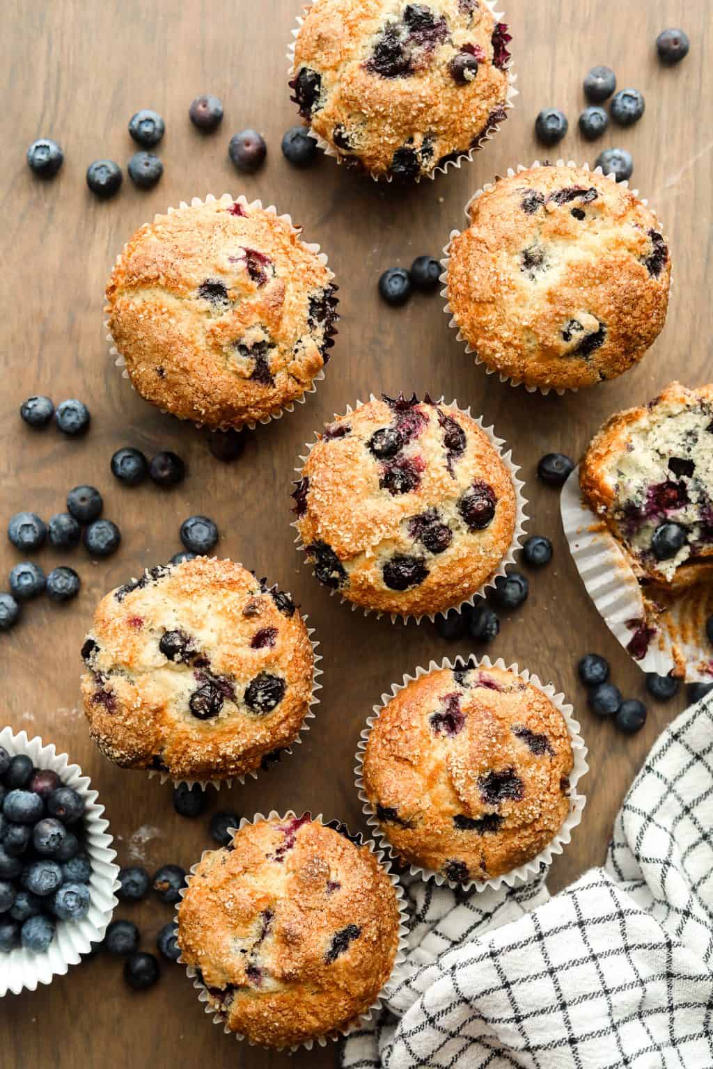 Bakery Style Blueberry Muffins - Britney Breaks Bread