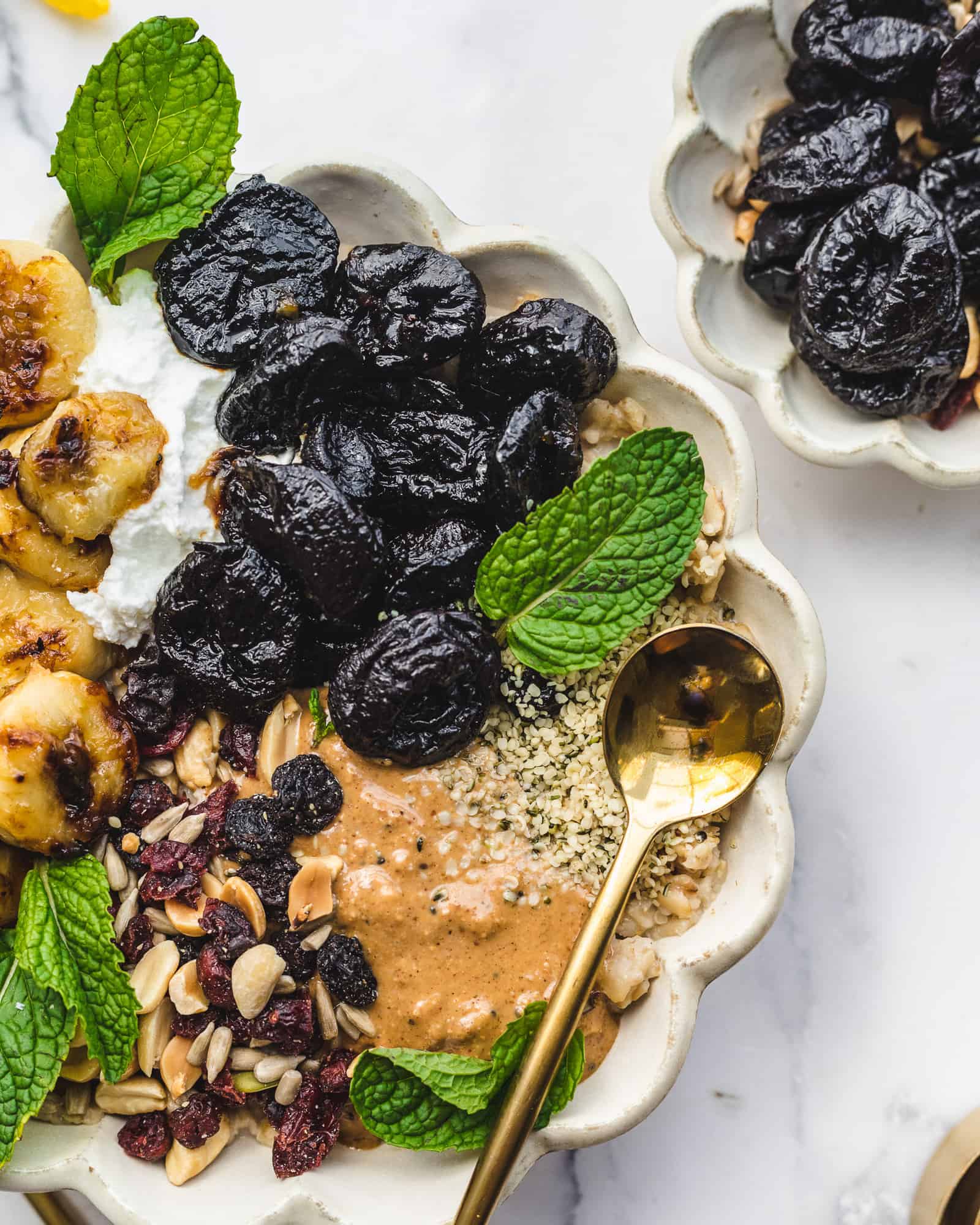 Caramelized Banana and Prune Breakfast Bowls - Britney Breaks Bread