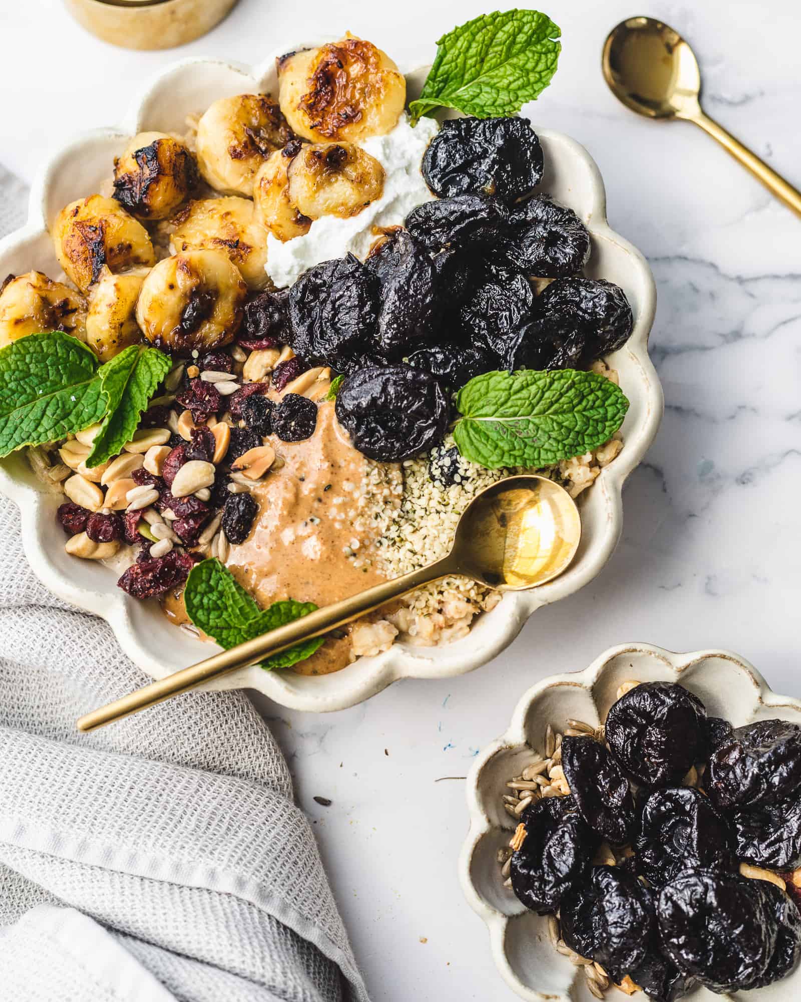 Caramelized Banana and Prune Breakfast Bowls - Britney Breaks Bread