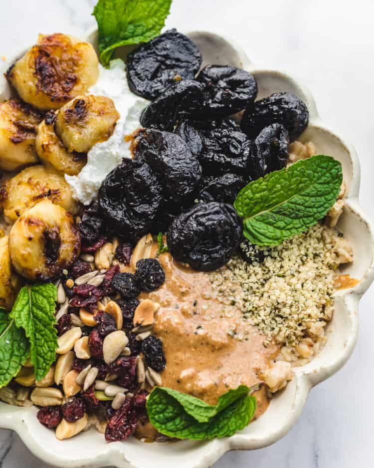 Caramelized Banana and Prune Breakfast Bowls - Britney Breaks Bread