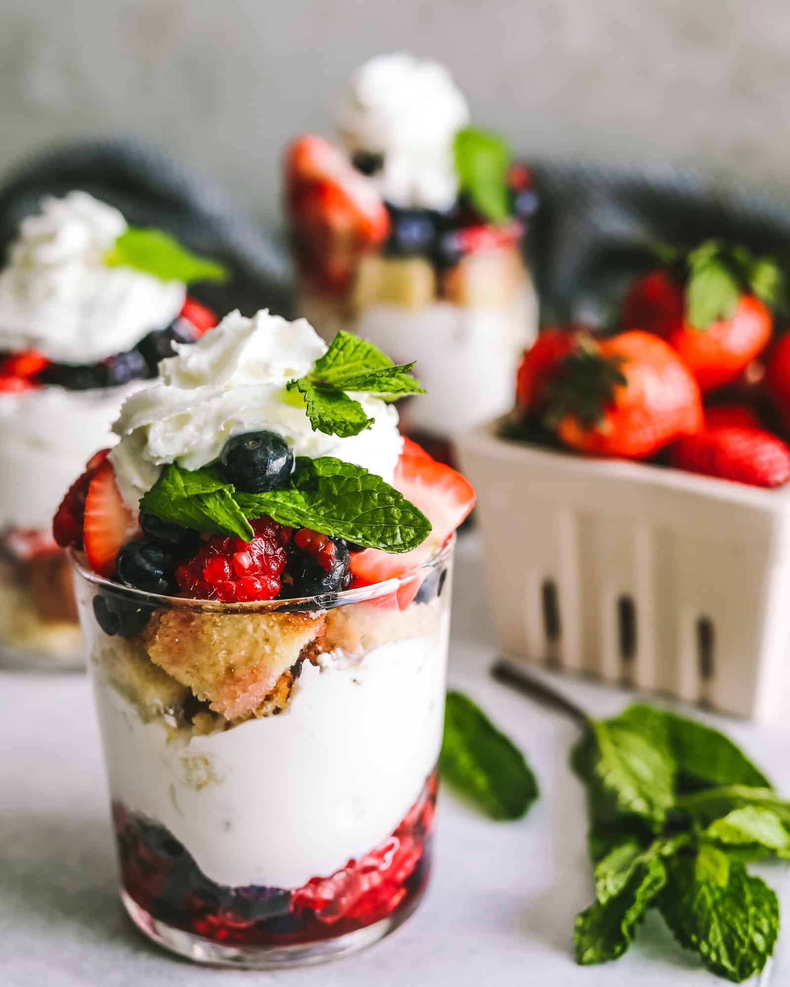Mixed Berry Trifles with Butter Cake - Britney Breaks Bread