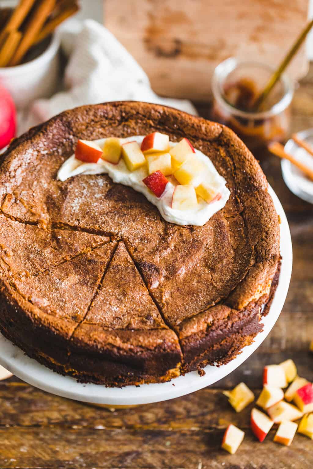 Apple Butter Basque Cheesecake - Britney Breaks Bread