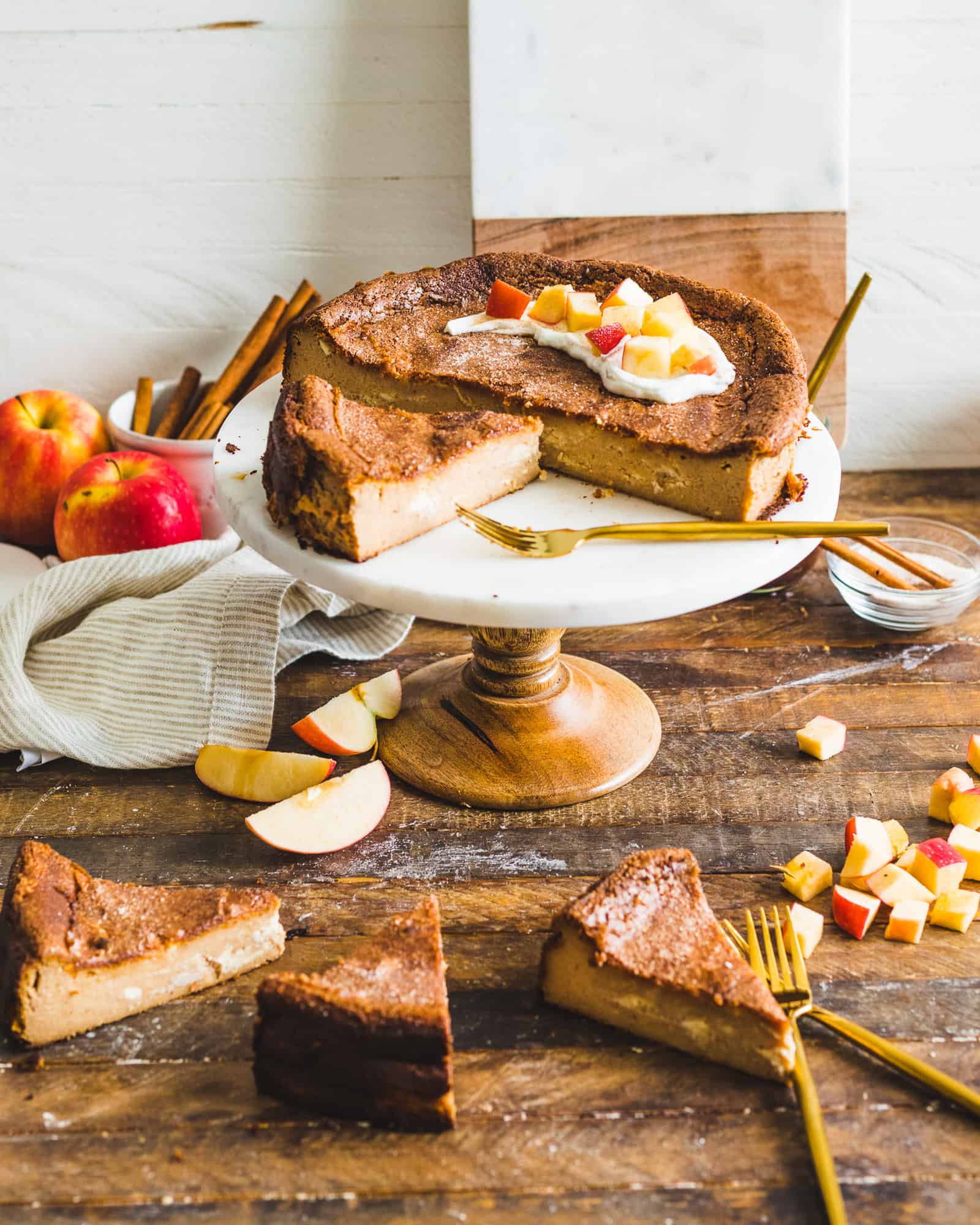 Apple Butter Basque Cheesecake - Britney Breaks Bread
