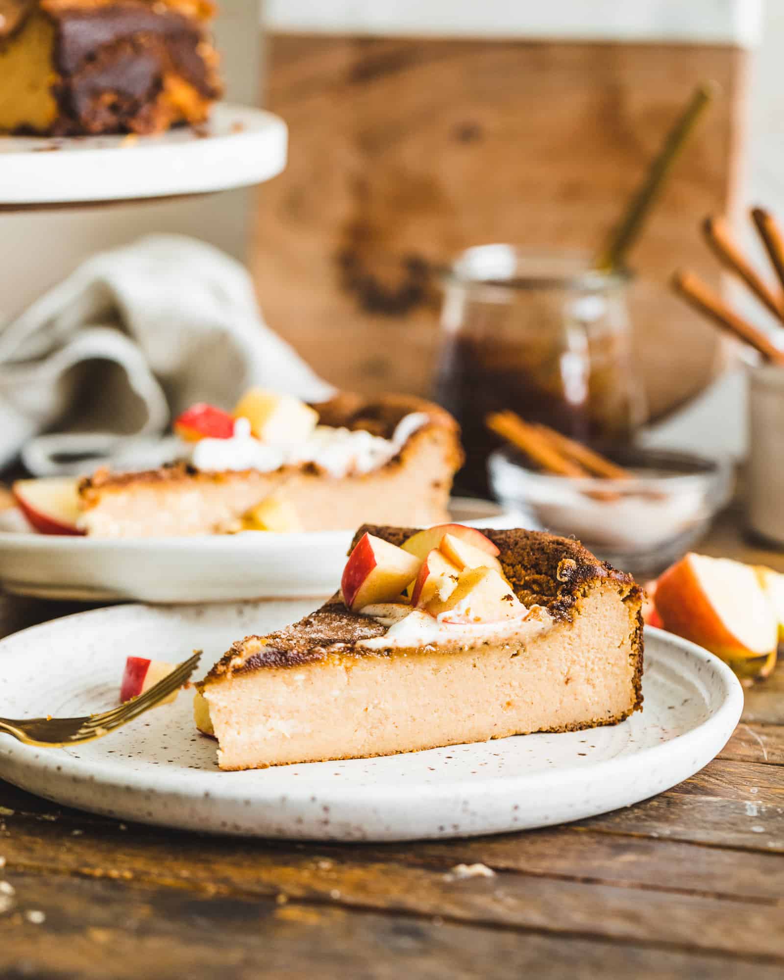 Apple Butter Basque Cheesecake - Britney Breaks Bread