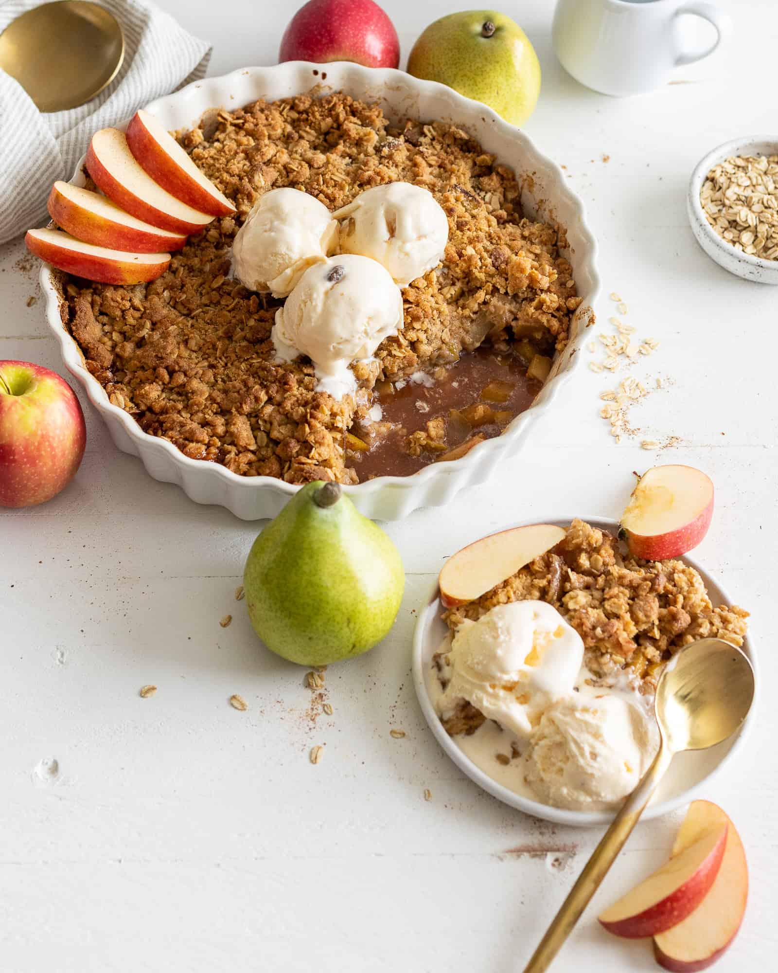 Cinnamon Pear Apple Crisp - Britney Breaks Bread