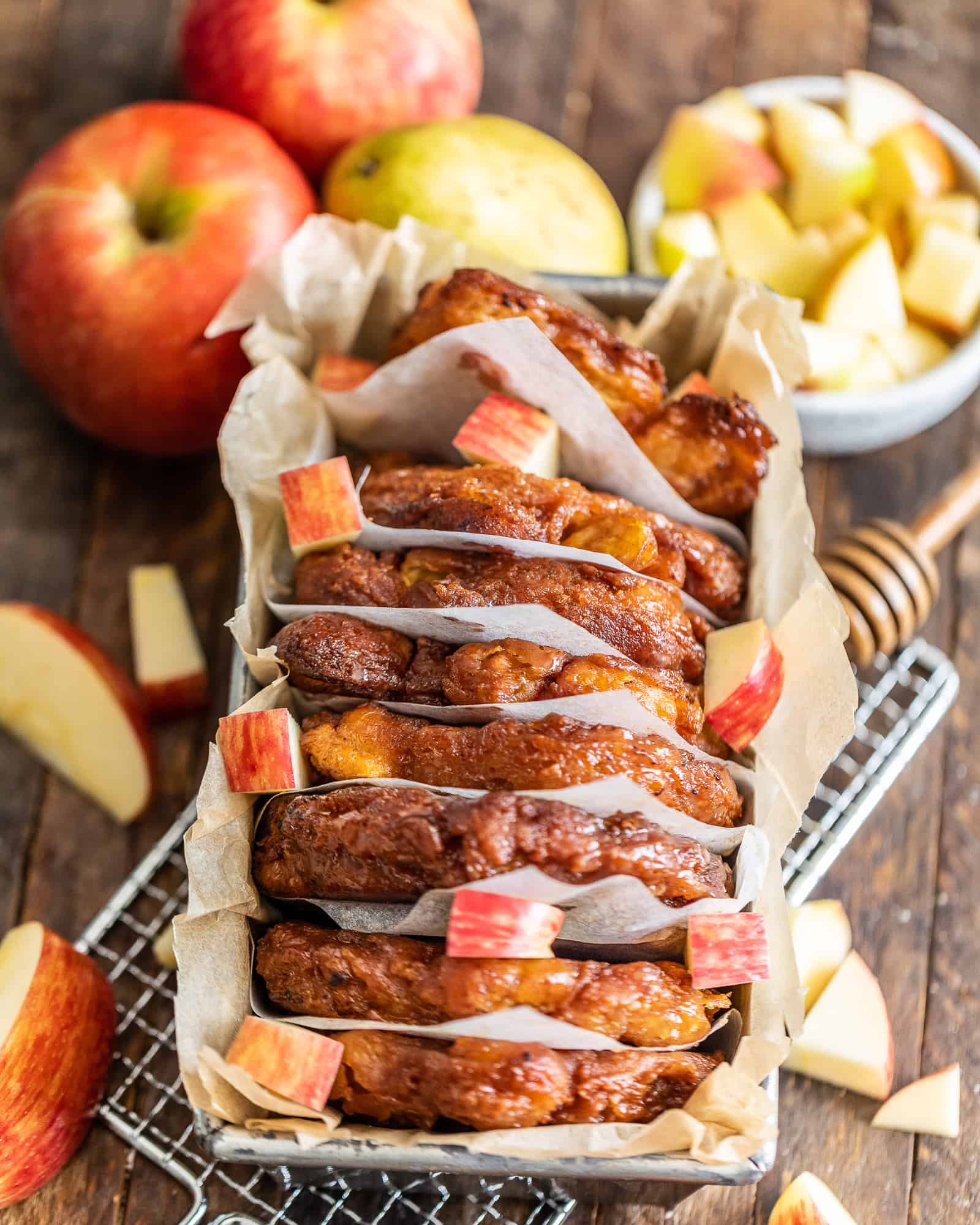 Apple Pear Fritters with Honey Glaze + Video - Britney Breaks Bread