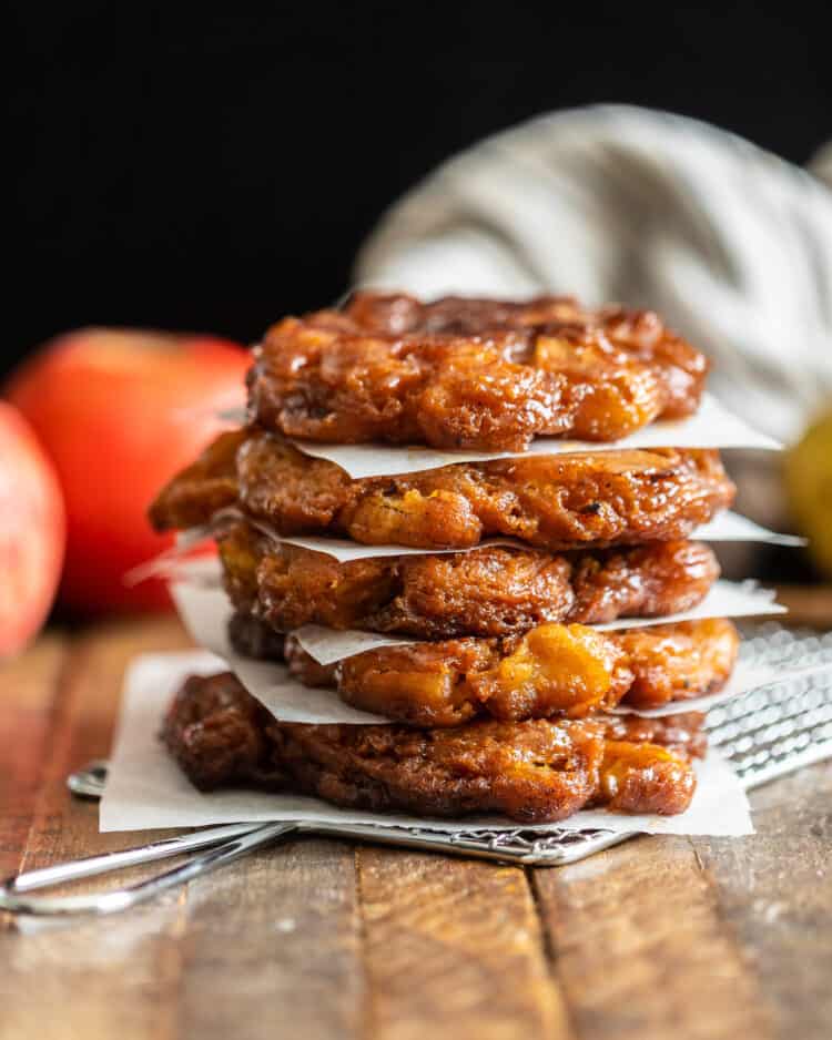 Apple Pear Fritters with Honey Glaze + Video - Britney Breaks Bread