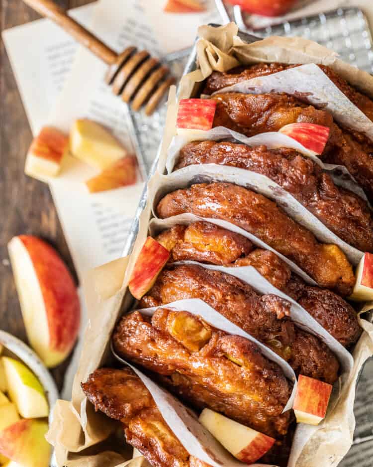 Apple Pear Fritters with Honey Glaze + Video - Britney Breaks Bread