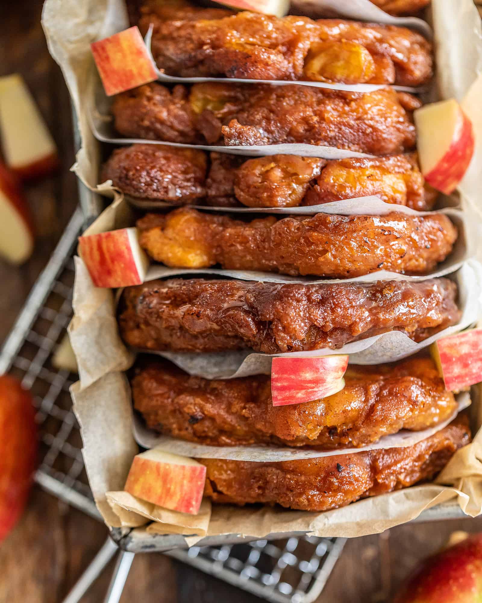 Apple Pear Fritters with Honey Glaze + Video - Britney Breaks Bread