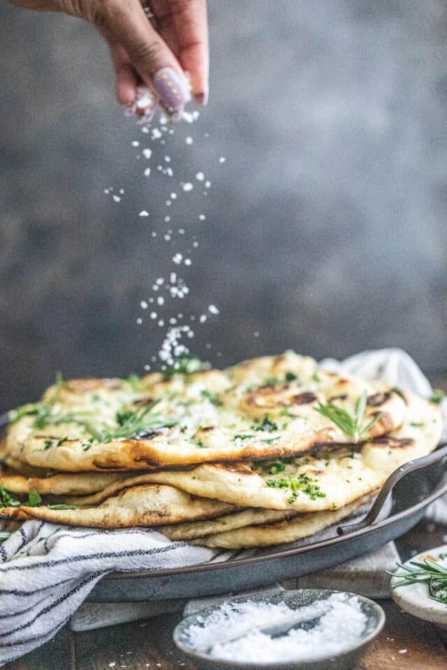 Rosemary Garlic Butter Naan - Britney Breaks Bread