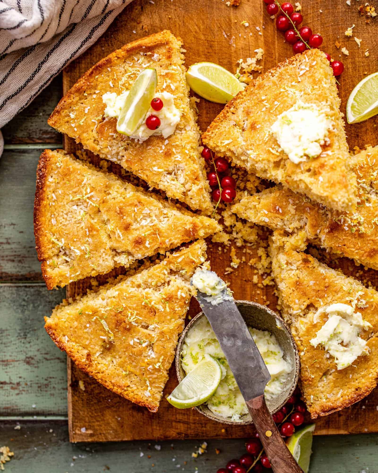Coconut Cornbread with Sweet Lime Butter - Britney Breaks Bread