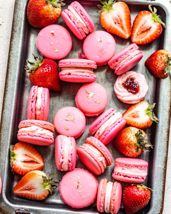 Strawberry Macarons - Britney Breaks Bread