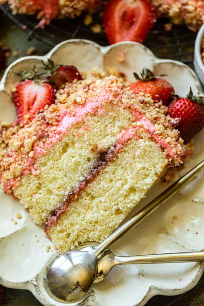 Strawberry Crunch Cake - Britney Breaks Bread