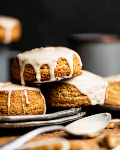 Maple Biscuits with Brown Butter Glaze - Britney Breaks Bread
