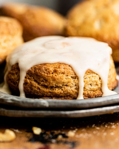 Maple Biscuits with Brown Butter Glaze - Britney Breaks Bread