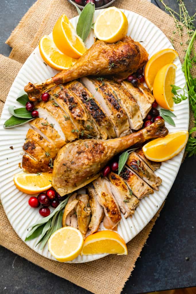 Herb Roasted Turkey with Citrus Gravy - Britney Breaks Bread