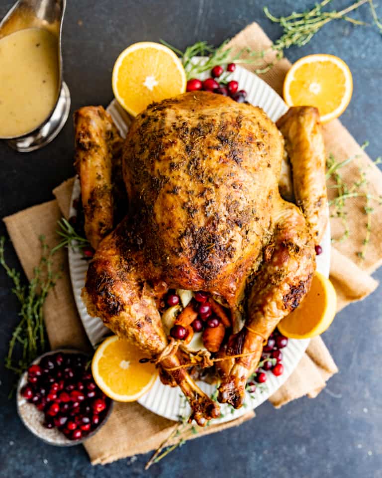 Herb Roasted Turkey with Citrus Gravy - Britney Breaks Bread