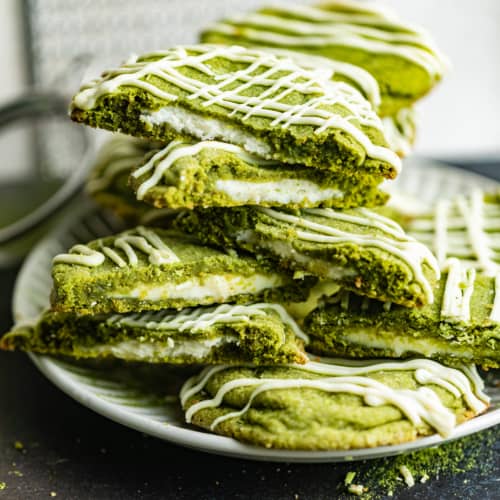 White Chocolate Filled Matcha Cookies - Britney Breaks Bread
