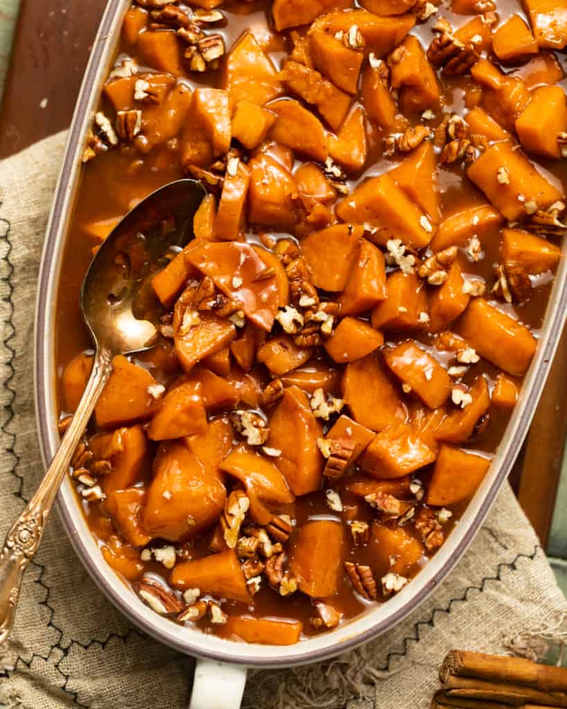 Old Fashioned Candied Sweet Potatoes - Britney Breaks Bread