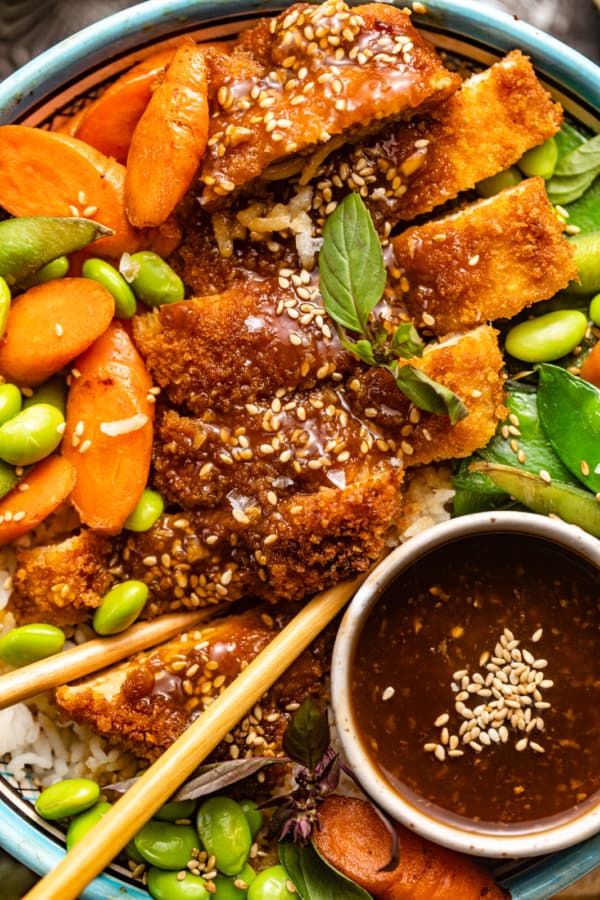 Crispy Chicken Teriyaki Bowl - Britney Breaks Bread