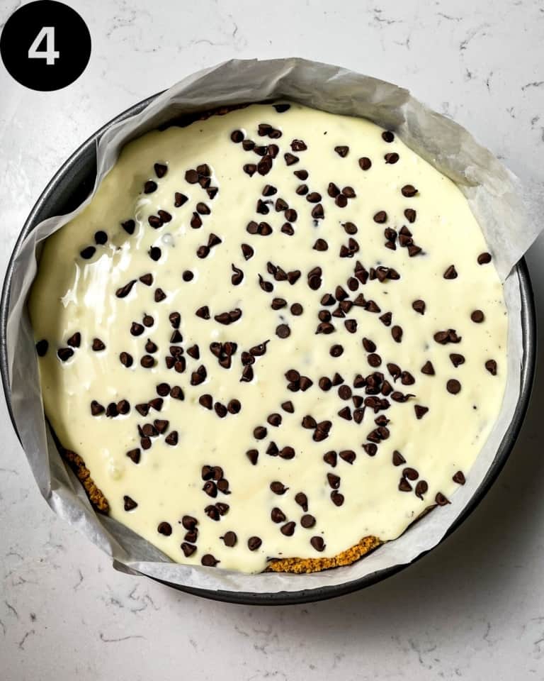 Chocolate Chip Cheesecake - Britney Breaks Bread