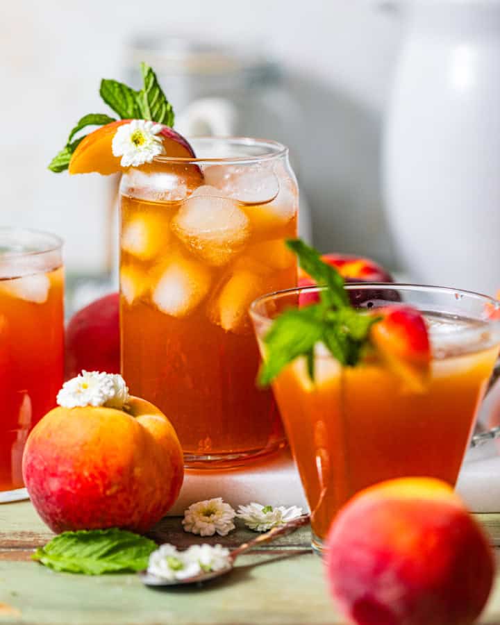 Homemade Peach Sweet Tea - Britney Breaks Bread