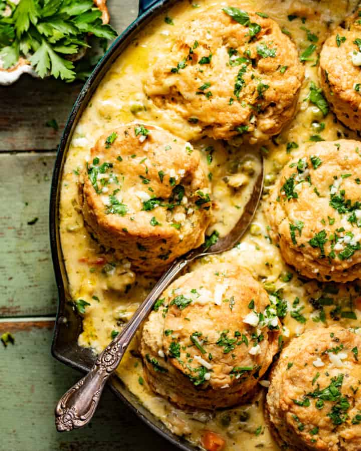 Chicken Pot Pie with Cheddar Bay Biscuits (from scratch!) - Britney ...