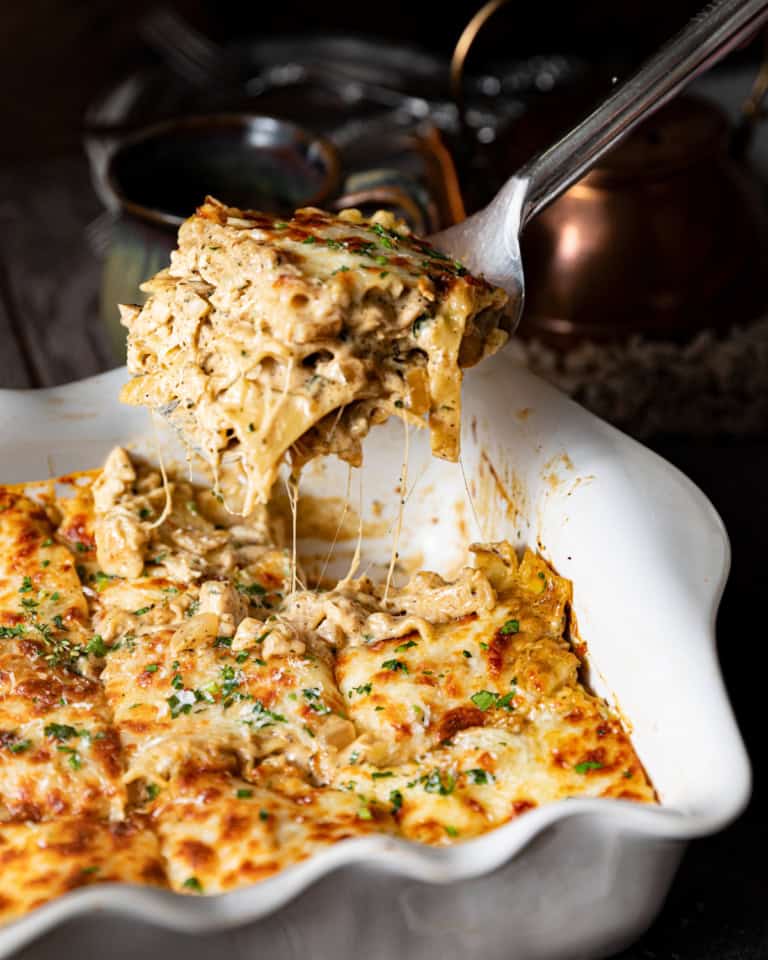 Chicken Alfredo Lasagna - Britney Breaks Bread