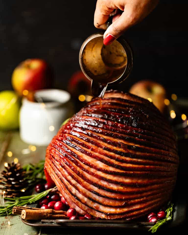 Bourbon Maple Glazed Ham - Britney Breaks Bread