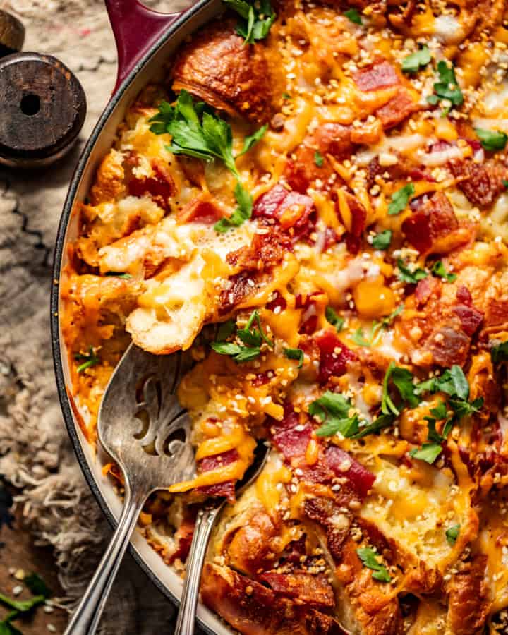 Croissant Breakfast Casserole (crisp and buttery!) - Britney Breaks Bread