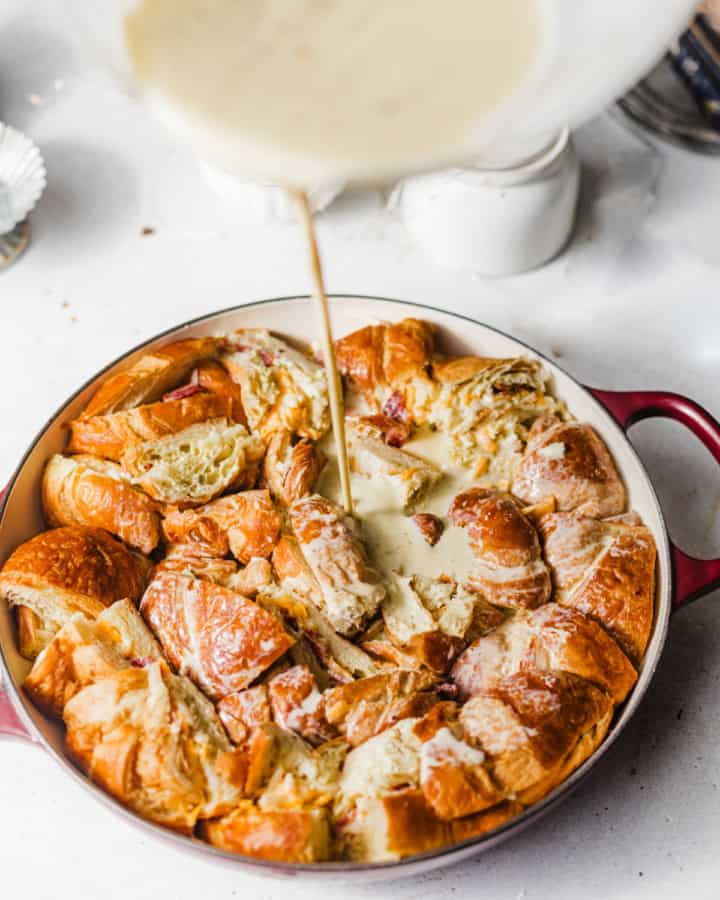 Croissant Breakfast Casserole (crisp and buttery!) - Britney Breaks Bread