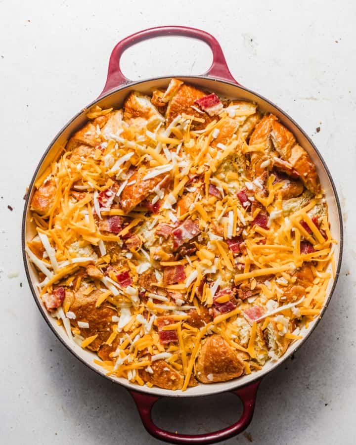 Croissant Breakfast Casserole (crisp and buttery!) - Britney Breaks Bread