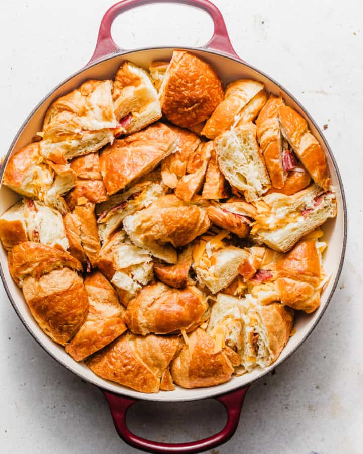 Croissant Breakfast Casserole (crisp and buttery!) - Britney Breaks Bread