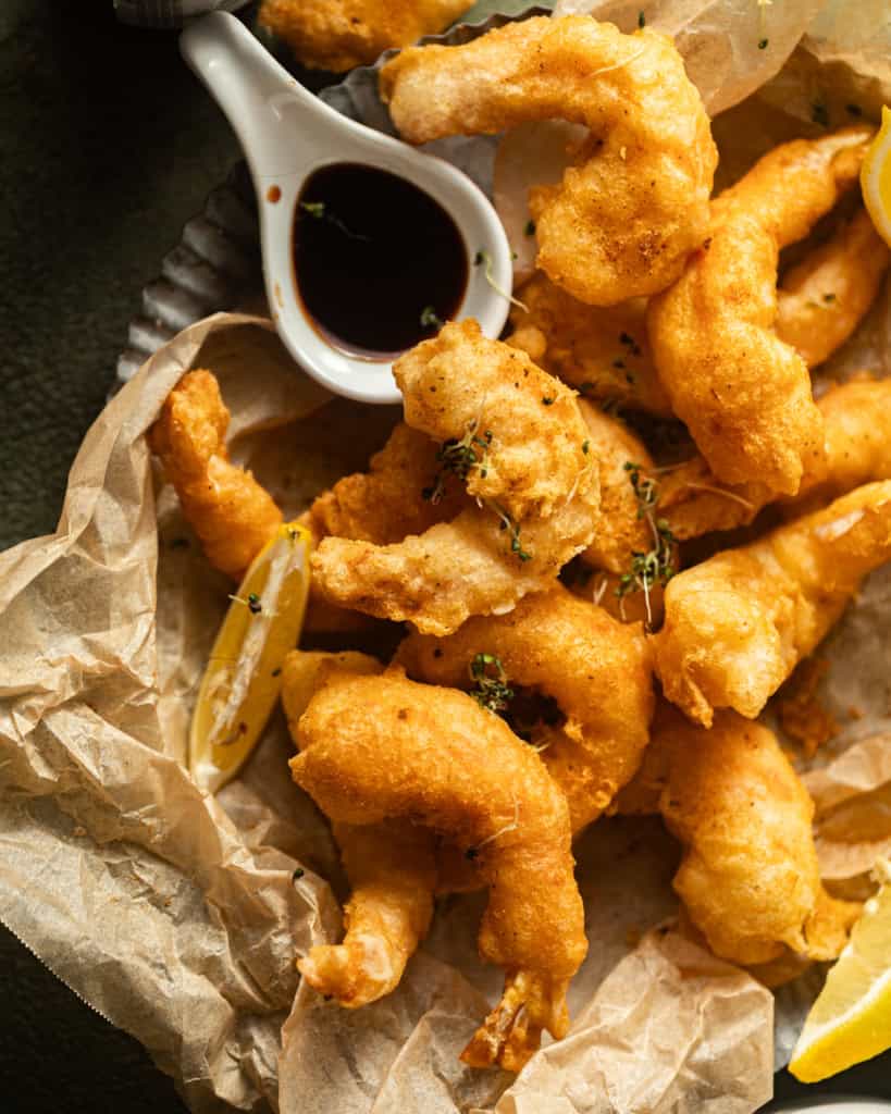 Beer Battered Shrimp - Britney Breaks Bread