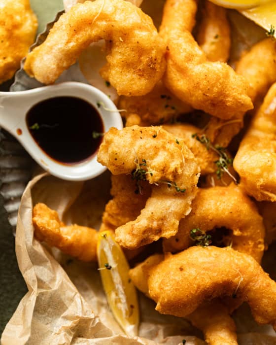 Beer Battered Shrimp - Britney Breaks Bread