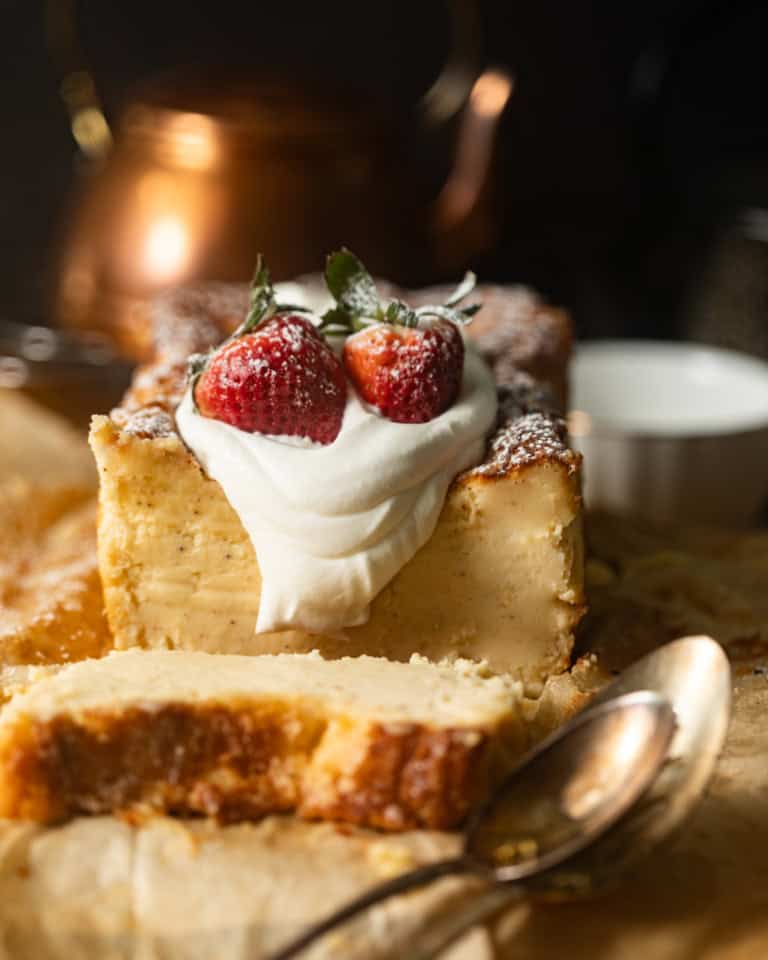 Loaf Pan Basque Cheesecake - Britney Breaks Bread