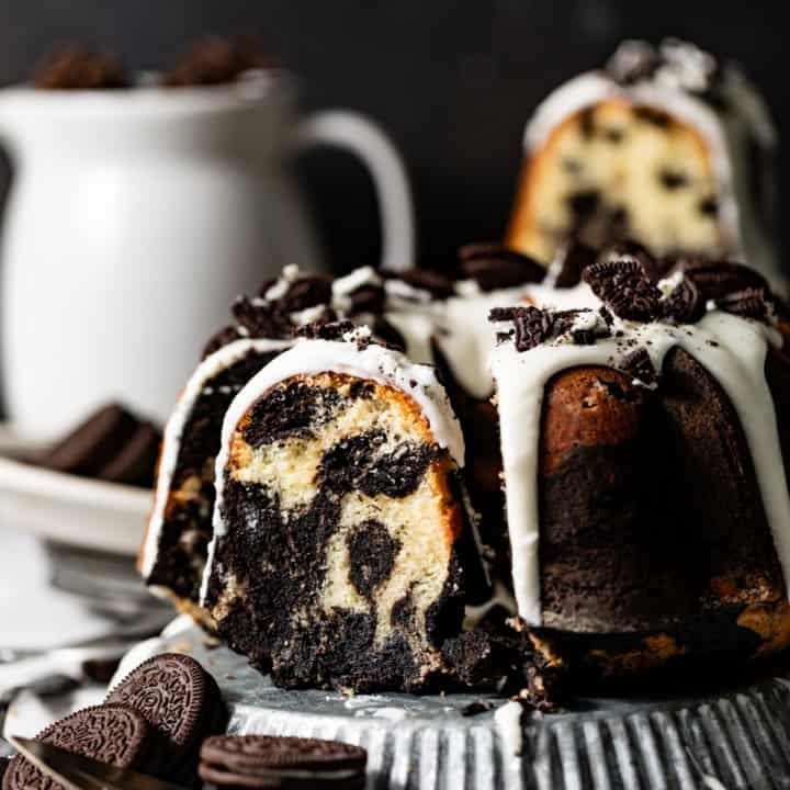 Marbled Oreo Pound Cake (oreos in every bite!) - Britney Breaks Bread