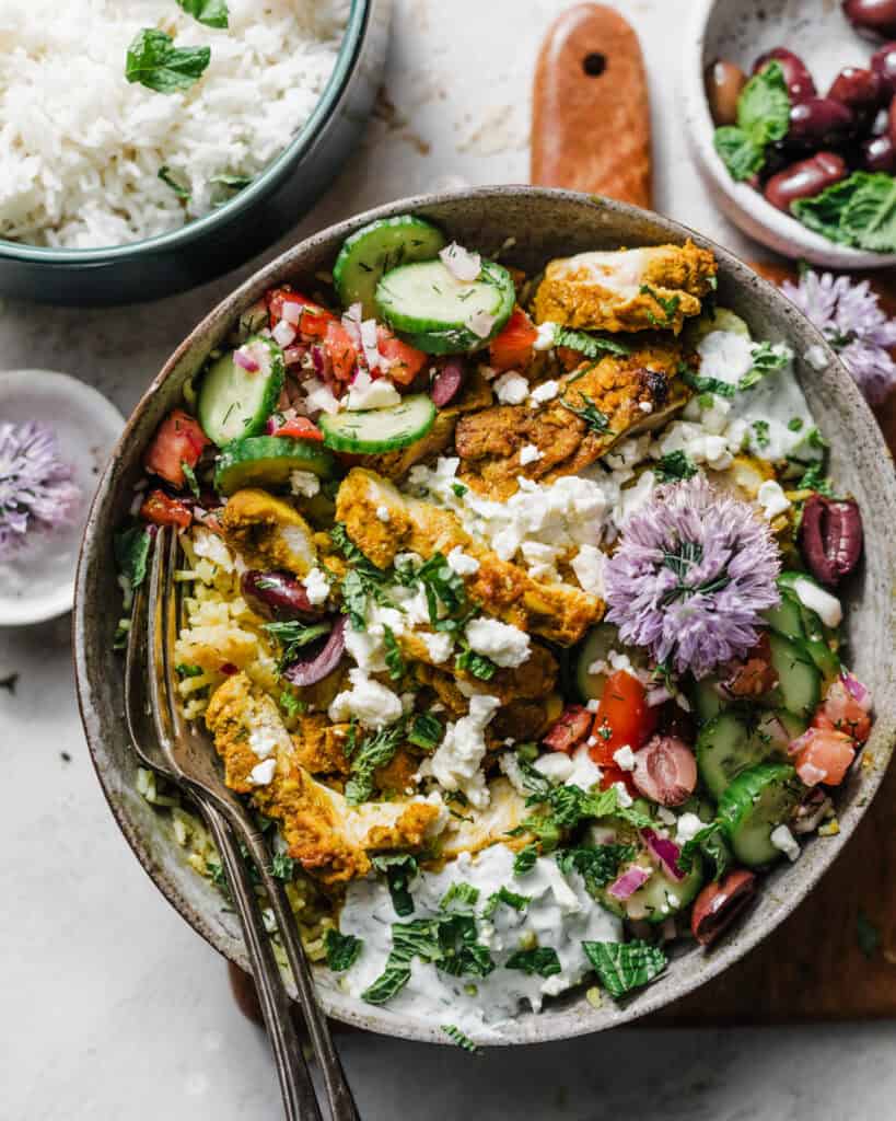 Mediterranean Chicken Bowl - Britney Breaks Bread