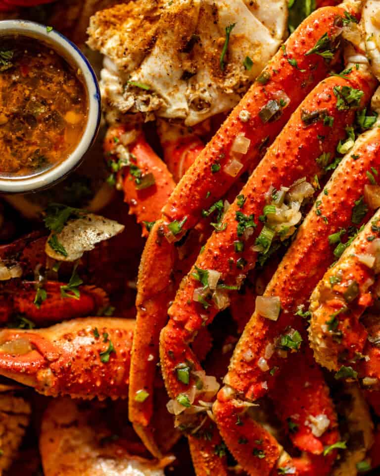 Easy Baked Crab Legs with Garlic Butter Sauce (with video) - Britney ...