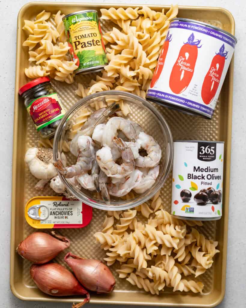 Puttanesca with Shrimp - Britney Breaks Bread