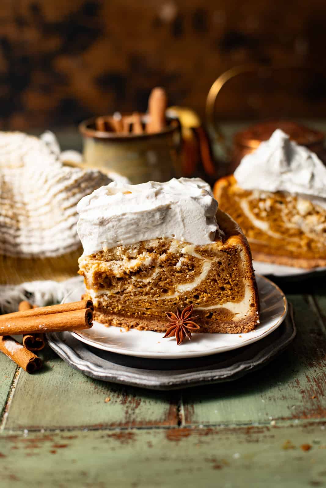 Pumpkin Cake Cheesecake - Britney Breaks Bread