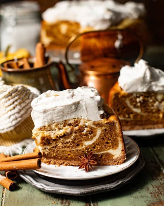 Pumpkin Cake Cheesecake - Britney Breaks Bread