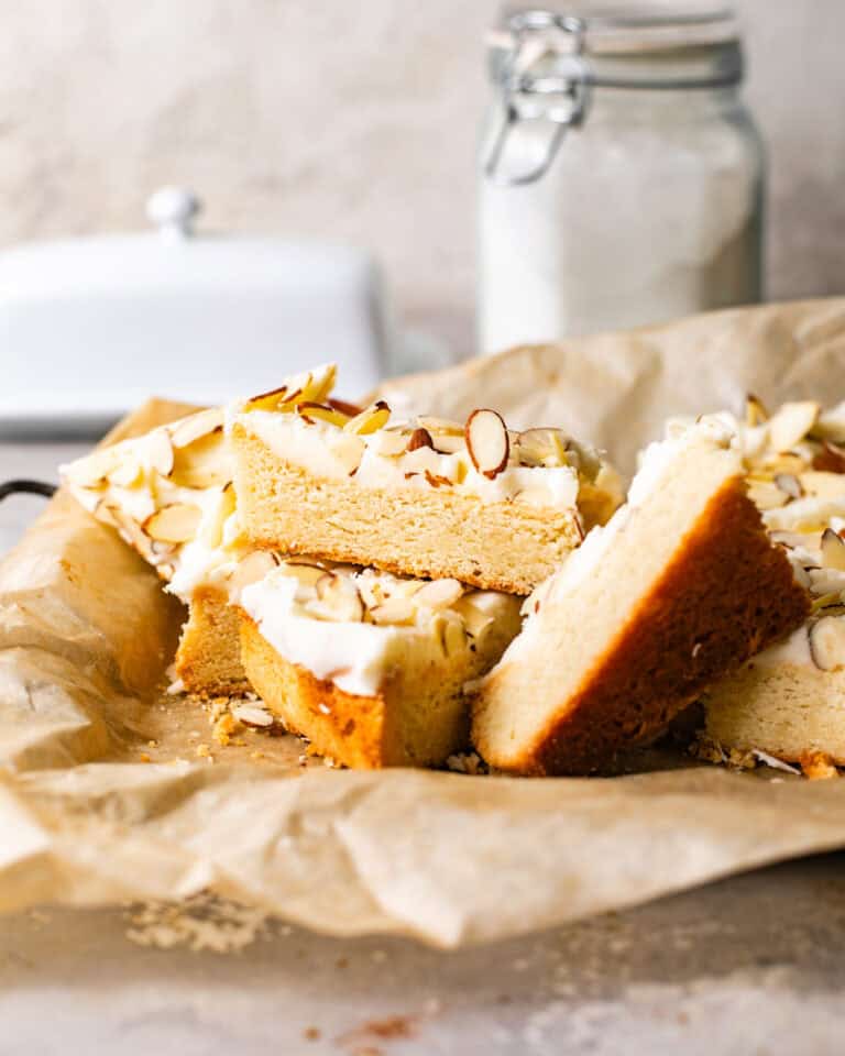 Buttery Almond Shortbread Cookies with Almond Glaze - Britney Breaks Bread