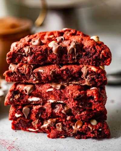 The Ultimate Red Velvet Cookies (Bakery Style!) - Britney Breaks Bread