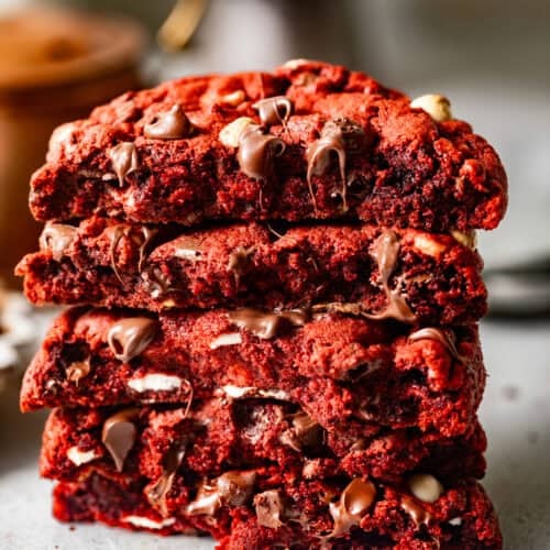The Ultimate Red Velvet Cookies (Bakery Style!) - Britney Breaks Bread