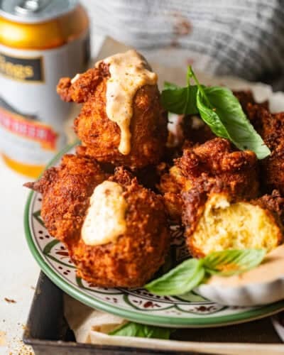 Easy Crab Beignets with Cajun Remoulade - Britney Breaks Bread