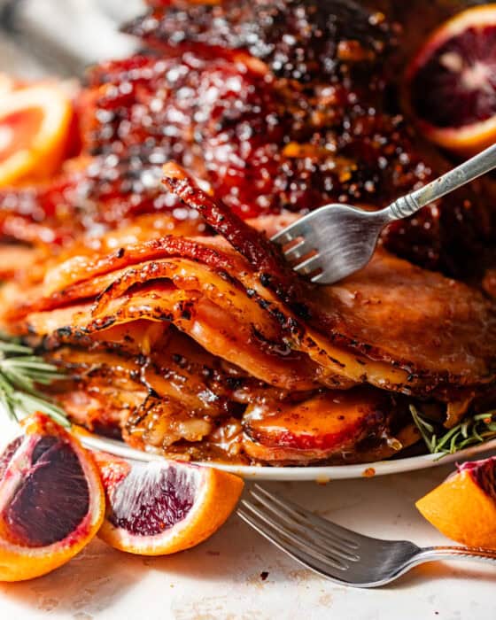 Brown Sugar Mustard Glazed Ham - Britney Breaks Bread
