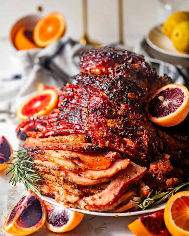Brown Sugar Mustard Glazed Ham - Britney Breaks Bread